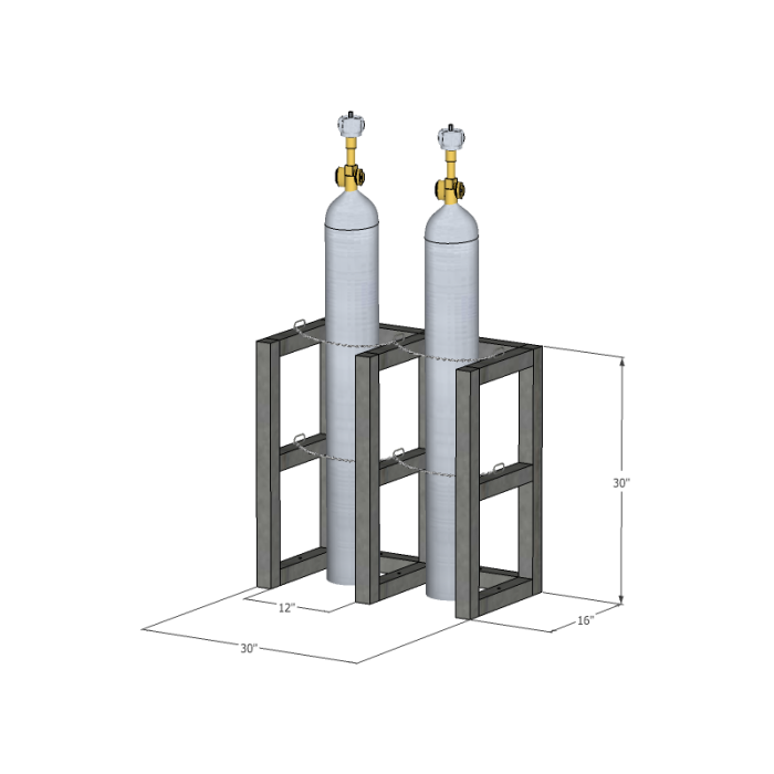 Gas Cylinder Rack, Stainless Steel, Barricade, 2 Tanks (2x1), BR2X1SSFS ...