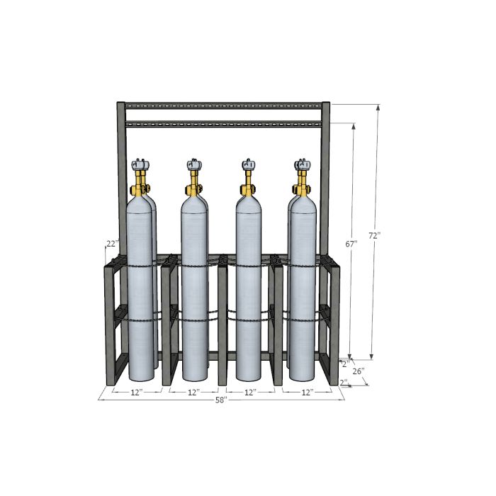Proper Gas Cylinder Barrier With Storage