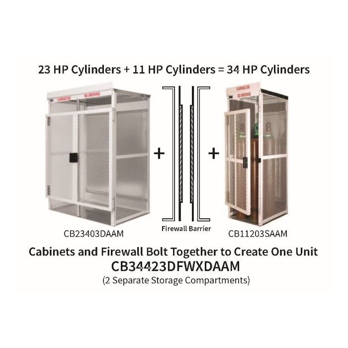 Gas Cylinder Locker, 34 Large Tanks, Firewall, Outdoor, Vertical ...