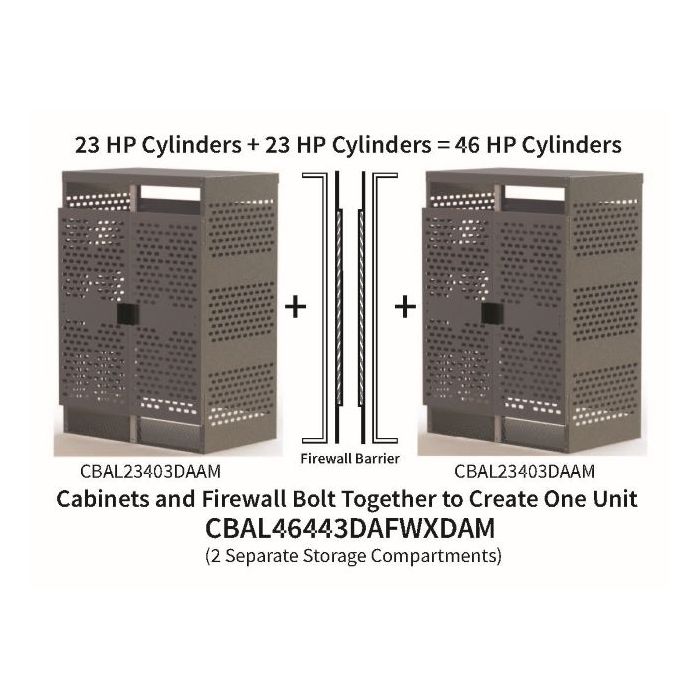 Aluminum Gas Cylinder Locker, 46 Large Tanks, Firewall, Vertical ...