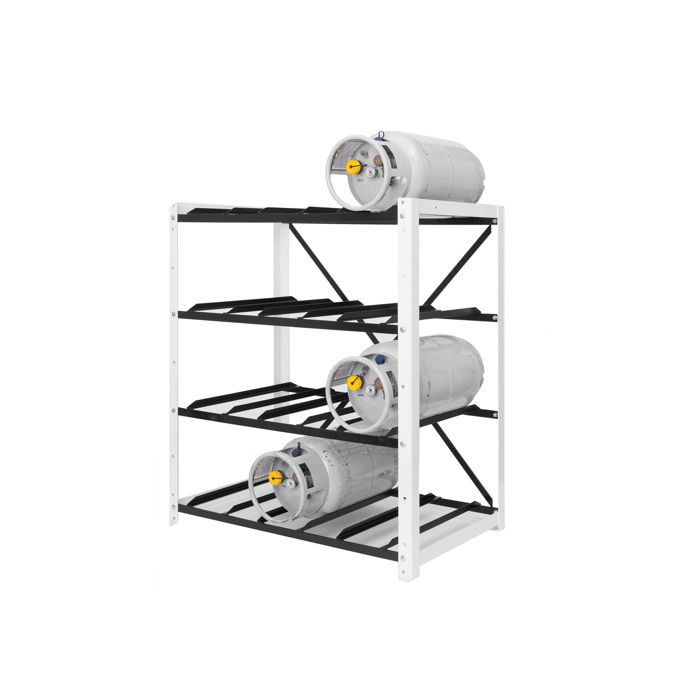 Gas Cylinder Rack, 12 Propane Tanks (33lb), Horizontal Storage, Outdoor ...