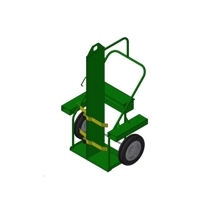 2 Cylinders - Firewall - Hoist Hook - Forklift Pockets - Heavy Duty - Green - Welding Cart ...