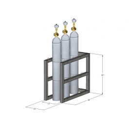 Gas Cylinder Rack, Stainless Steel, Barricade, 3 Tanks (1x3), BR1X3FS ...