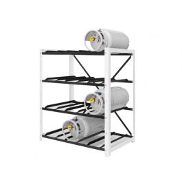 Gas Cylinder Rack, 12 Propane Tanks (33lb), Horizontal Storage, Outdoor ...