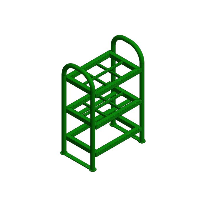 6 Cylinders - Oxygen & Medical Gases (M6) - Green - Cylinder Rack ...