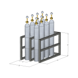 Gas Cylinder Rack, Barricade, 6 Tanks (2x4), BR2X4FS - USAsafety.com