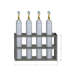 Gas Cylinder Rack, Barricade, 6 Tanks (2x4), BR2X4FS - USAsafety.com