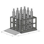Gas Cylinder Pallet Rack, 12 Tanks, Bulk, Ramp, GP2112FS - USAsafety.com