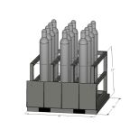 Gas Cylinder Pallet Rack, 12 Tanks, Bulk, Ramp, GP2112FS - USAsafety.com