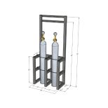 2 Cylinders (2x1) - Barricade - Process Station - Gas Cylinder Rack ...