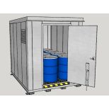 Outdoor Chemical Storage Locker, 12 Drums (55 Gallon), Non-Combustible ...
