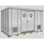 Outdoor Chemical Storage Locker, 24 Drums (55 Gallon), Non-Combustible ...