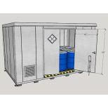Outdoor Chemical Storage Locker, 24 Drums (55 Gallon), Non-Combustible ...