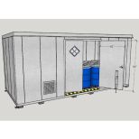 Outdoor Chemical Storage Locker, 32 Drums (55 Gallon), Non-Combustible ...