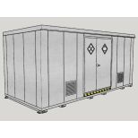 Outdoor Chemical Storage Locker, 32 Drums (55 Gallon), Non-Combustible ...