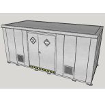 Outdoor Chemical Storage Locker, 32 Drums (55 Gallon), Non-Combustible ...